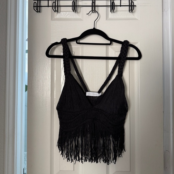 Jonathan Simkhai | Tops | Jonathan Simkhai Black Fringe Top | Poshmark